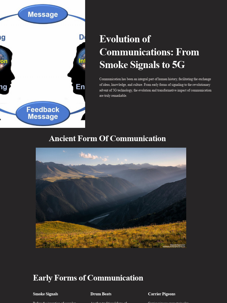 Evolution of Communications From Smoke Signals To 5G | PDF | Communication | Telegraphy
