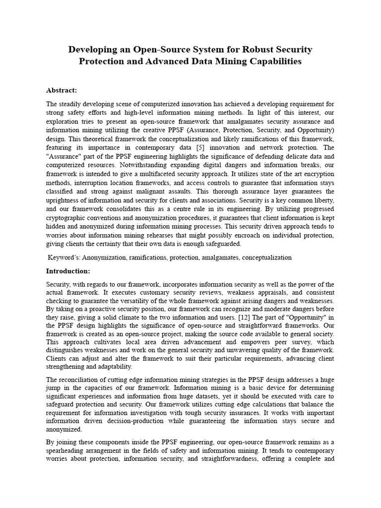 Open-Source Security and Data Mining System | PDF | Data Mining ...