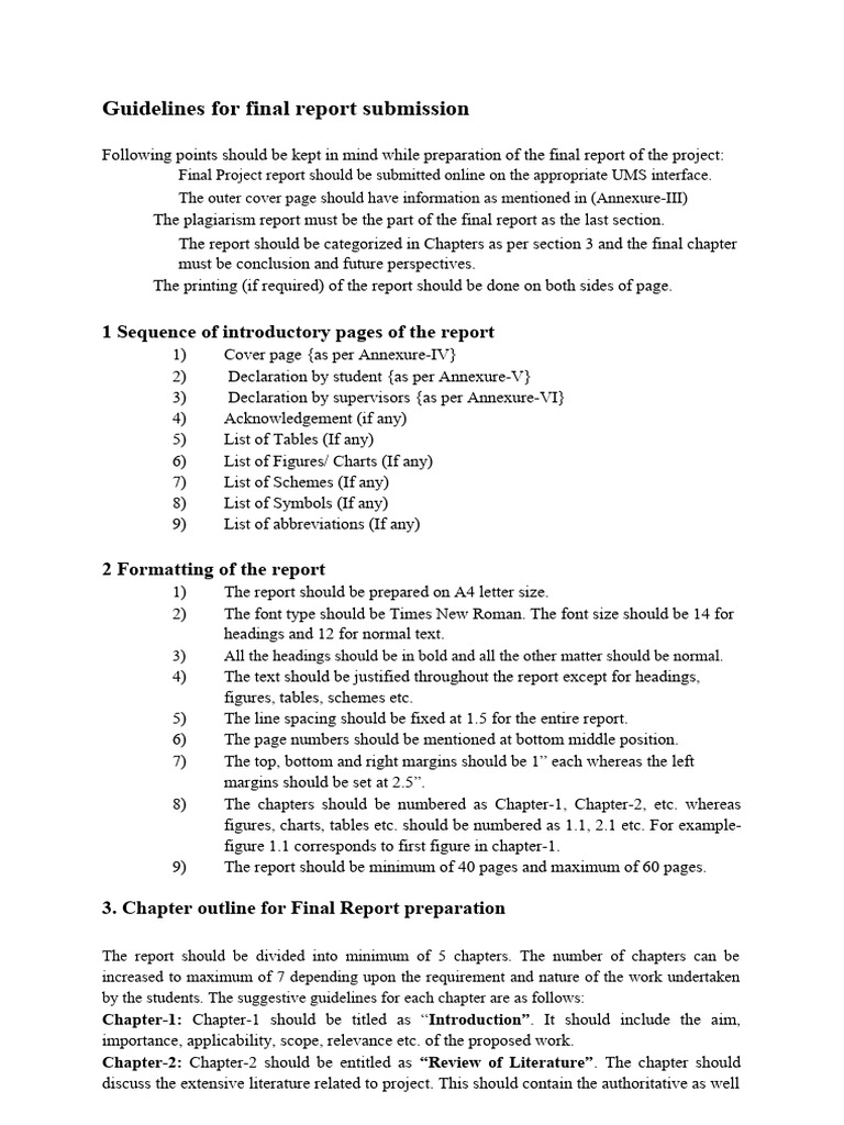Guidelines For Final Report Submission - Capstone - CSE445 - CApstone II | PDF | Computing
