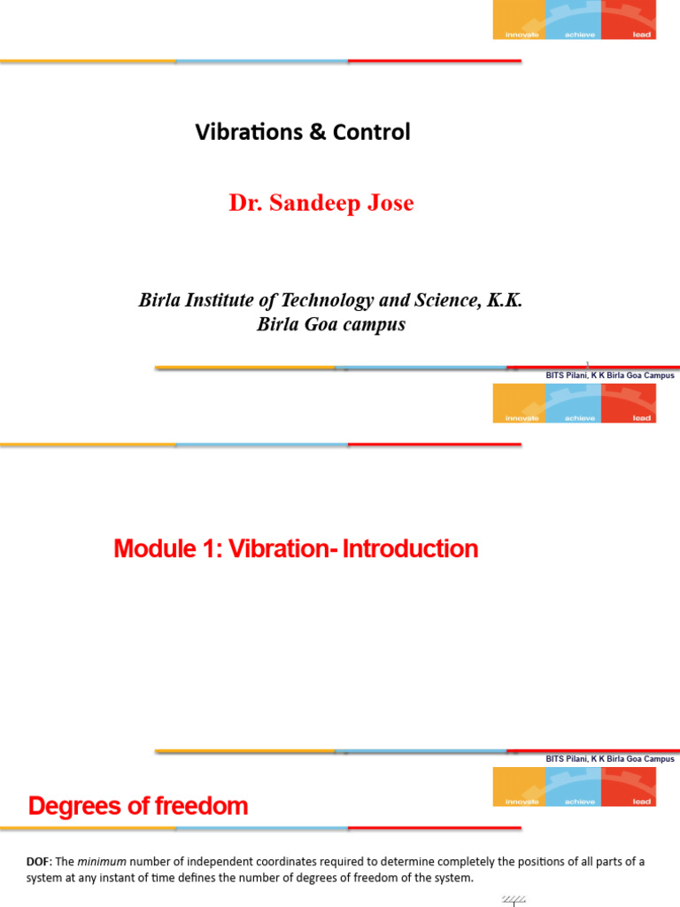Upload Vibration (2024) - Class Slides1 | PDF | Damping | Force