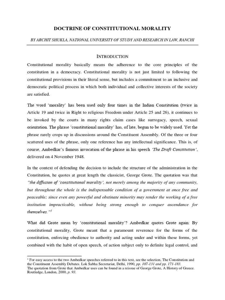 Constitutional Morality Explored | PDF | Justice | Crime & Violence