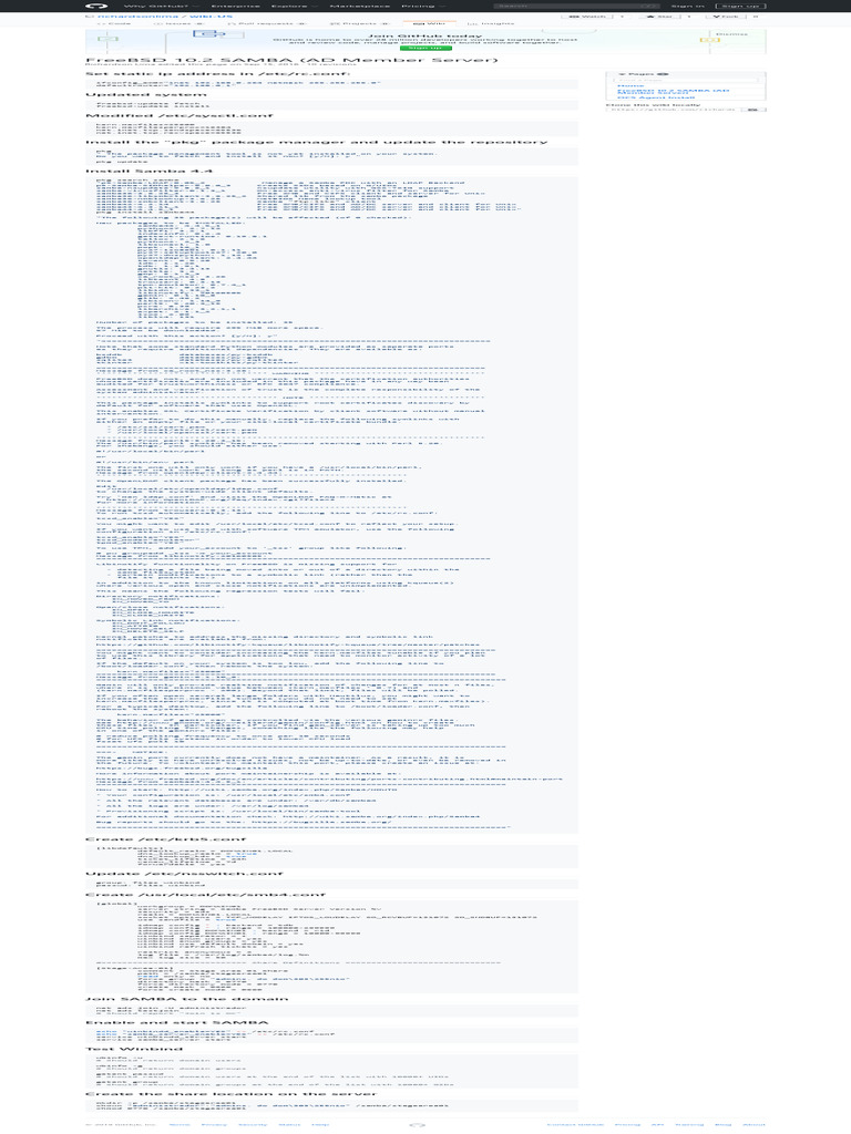 FreeBSD 10.2 SAMBA (AD Member Server) Richardsonlima - wiki-US Wiki GitHub | PDF | Computer File ...