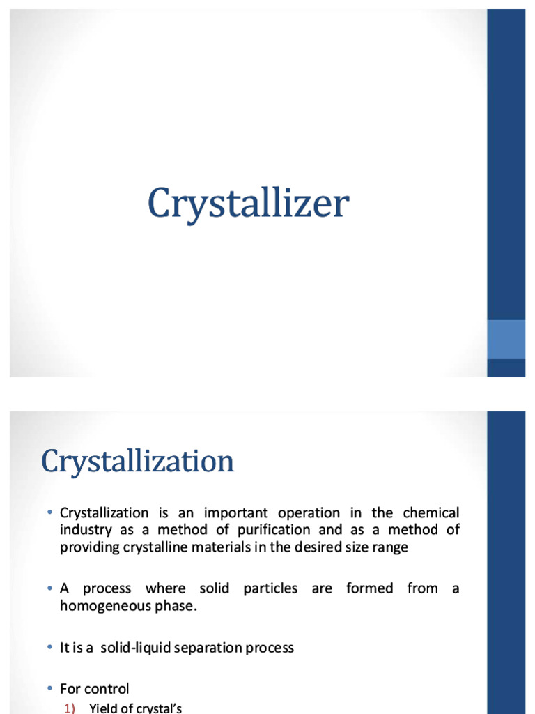 Crystallizer-Design | PDF | Crystallization | Applied And Interdisciplinary Physics