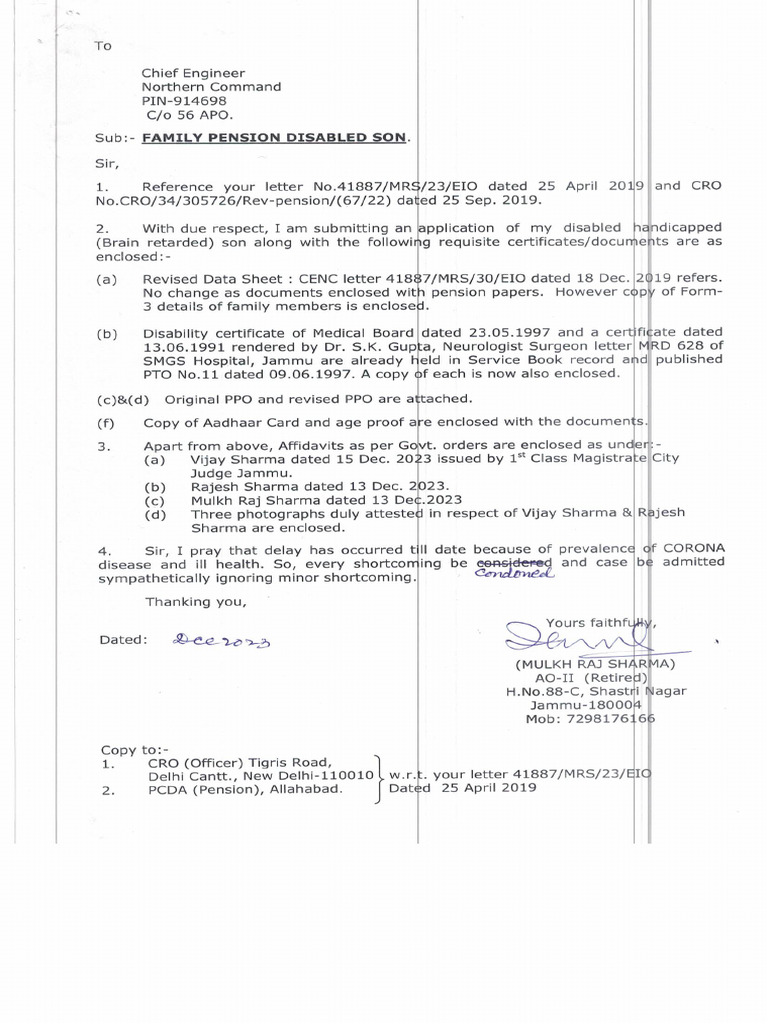 Docs For Pension | PDF