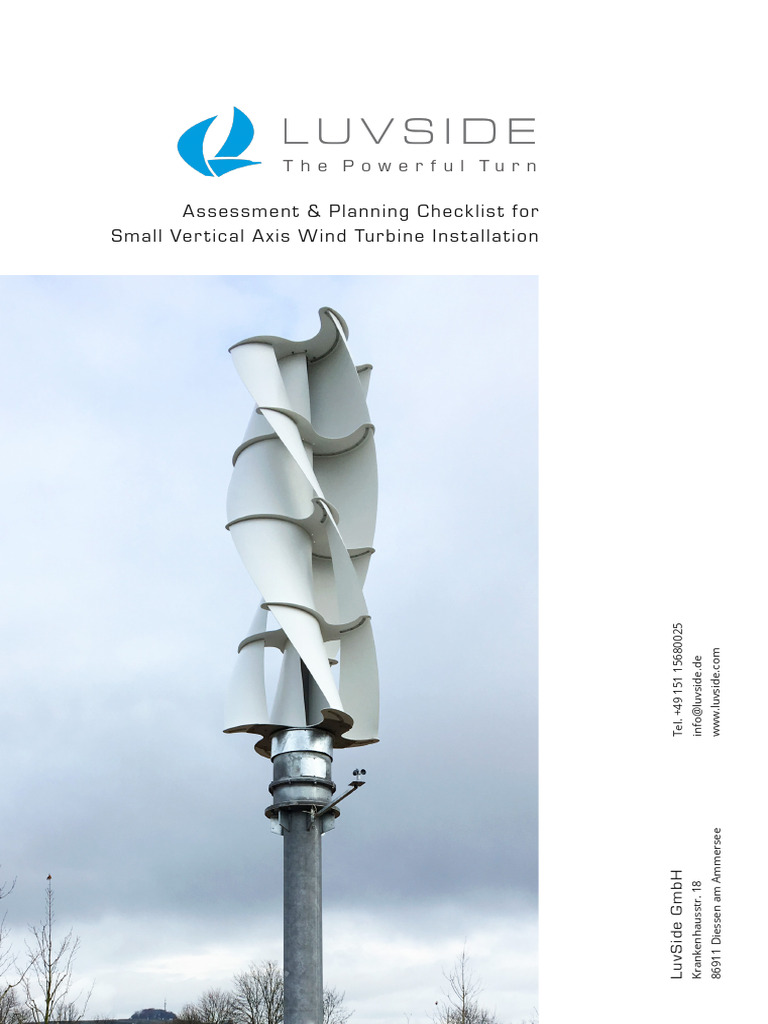 Assessment Planning Checklist For Small Vertical Axis Wind Turbine ...