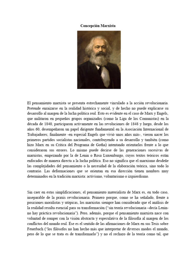Concepción Marxista | PDF | Karl Marx | marxismo