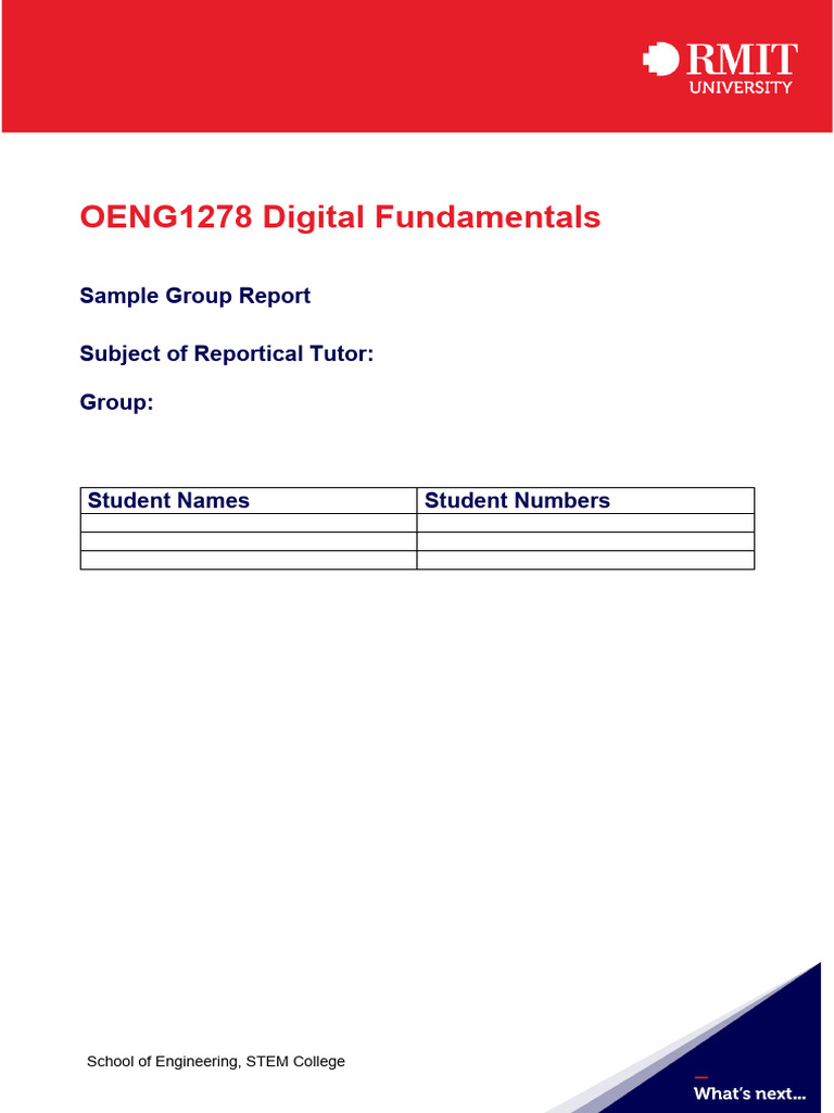 OENG1278 Digital Report Guide | PDF | Simulation | Boolean Algebra