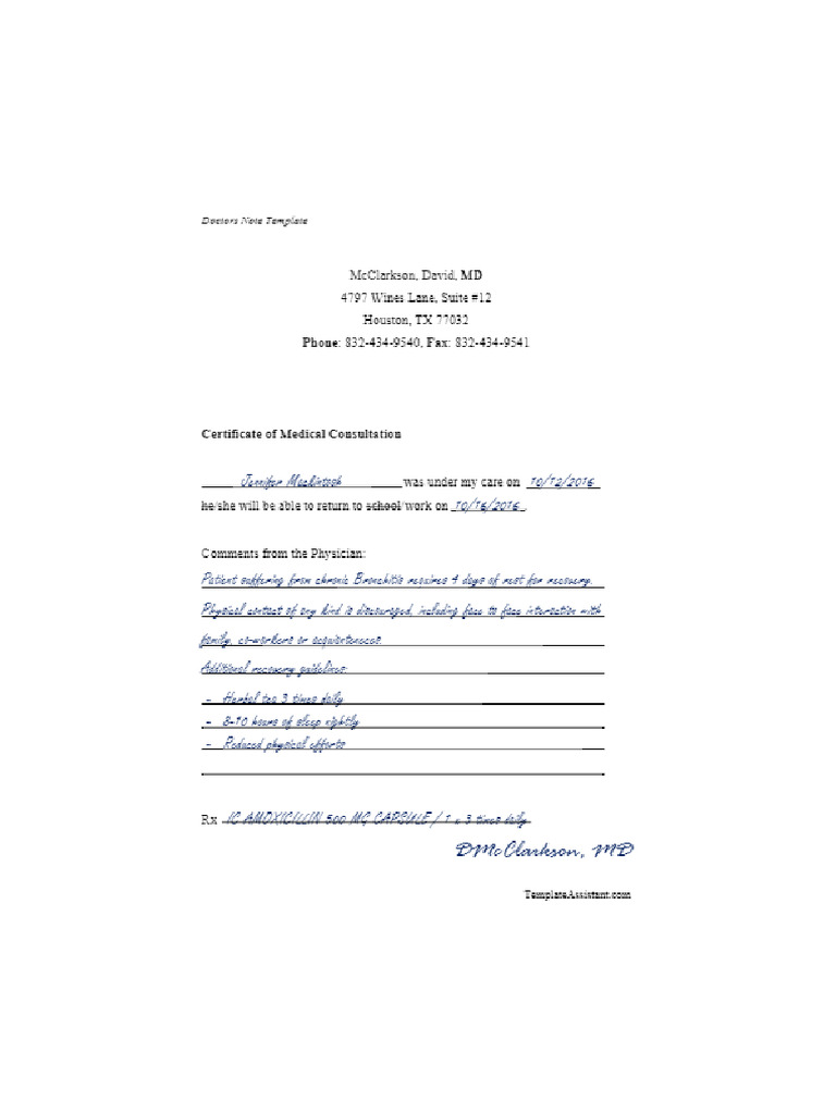 1 - Common Doctors Note 1 | PDF