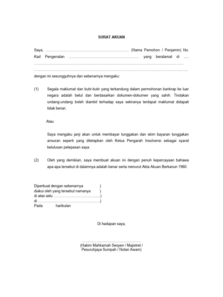 Surat Akuan Sumpah | PDF
