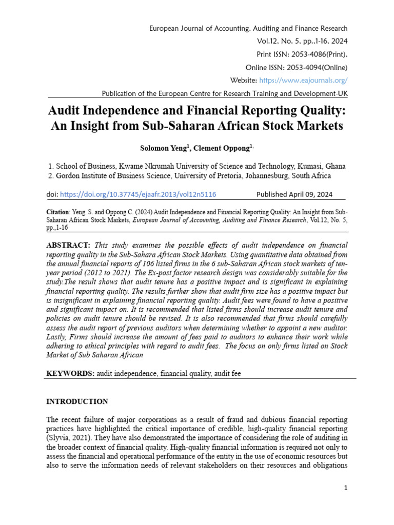 Audit Independence | PDF | Financial Audit | Audit