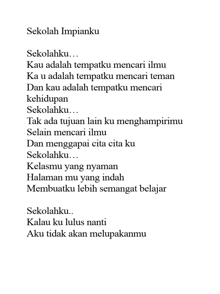 Puisi Sekolah Impianku | PDF
