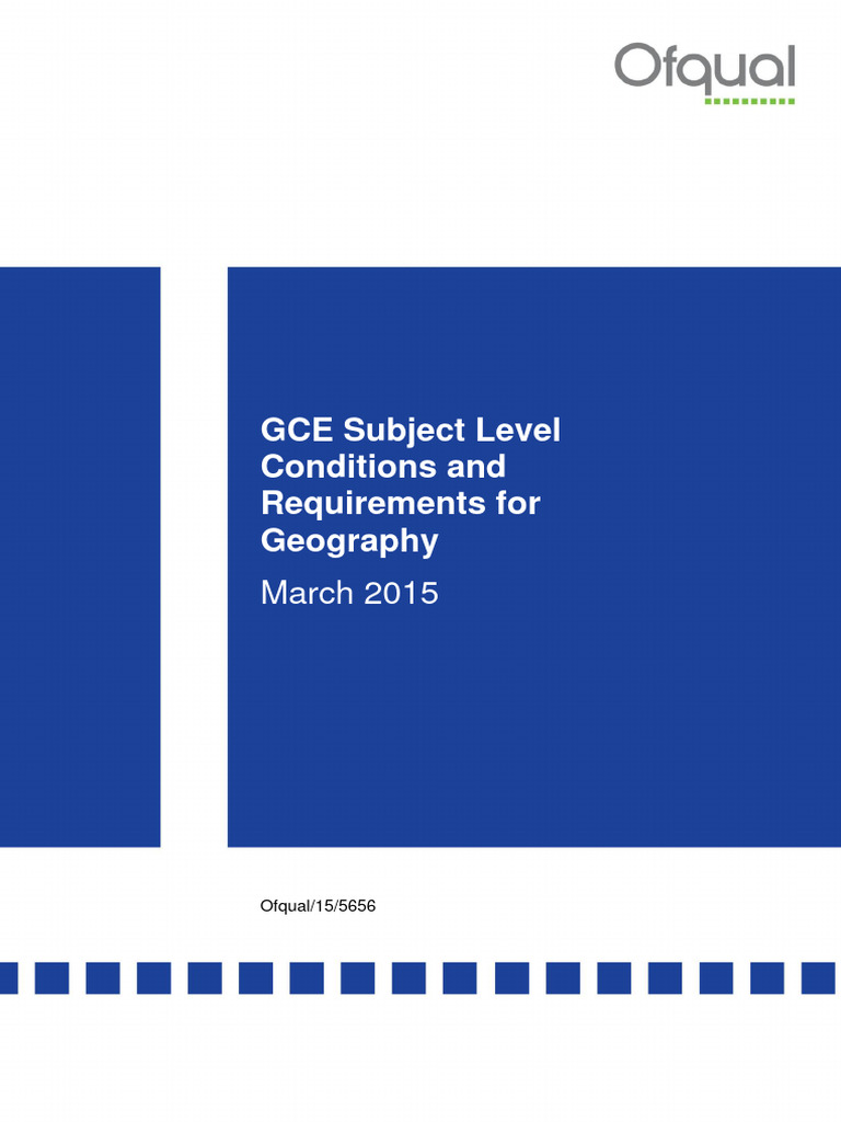 Gce Subject Level Conditions and Requirements For Geography | PDF ...