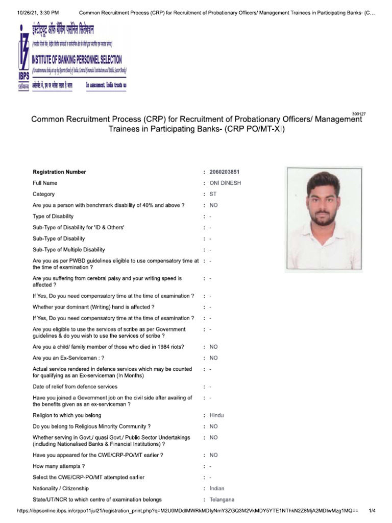 Ibps Po MT 202122 | PDF