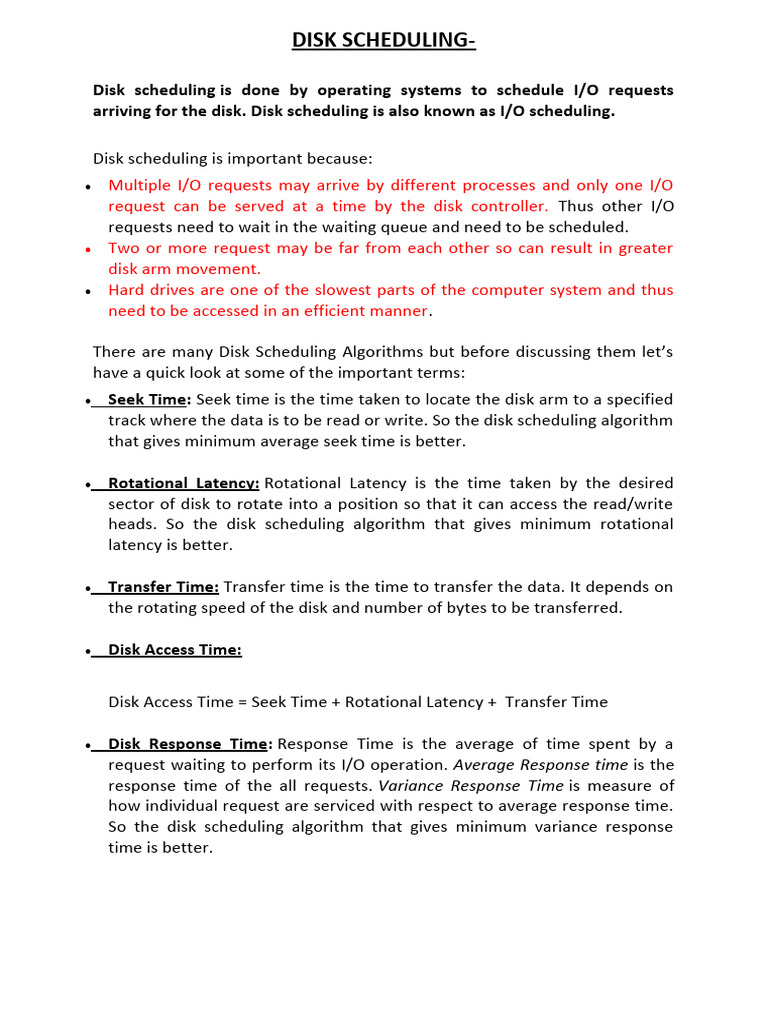 Disk Scheduling | PDF | Scheduling (Computing) | Hard Disk Drive