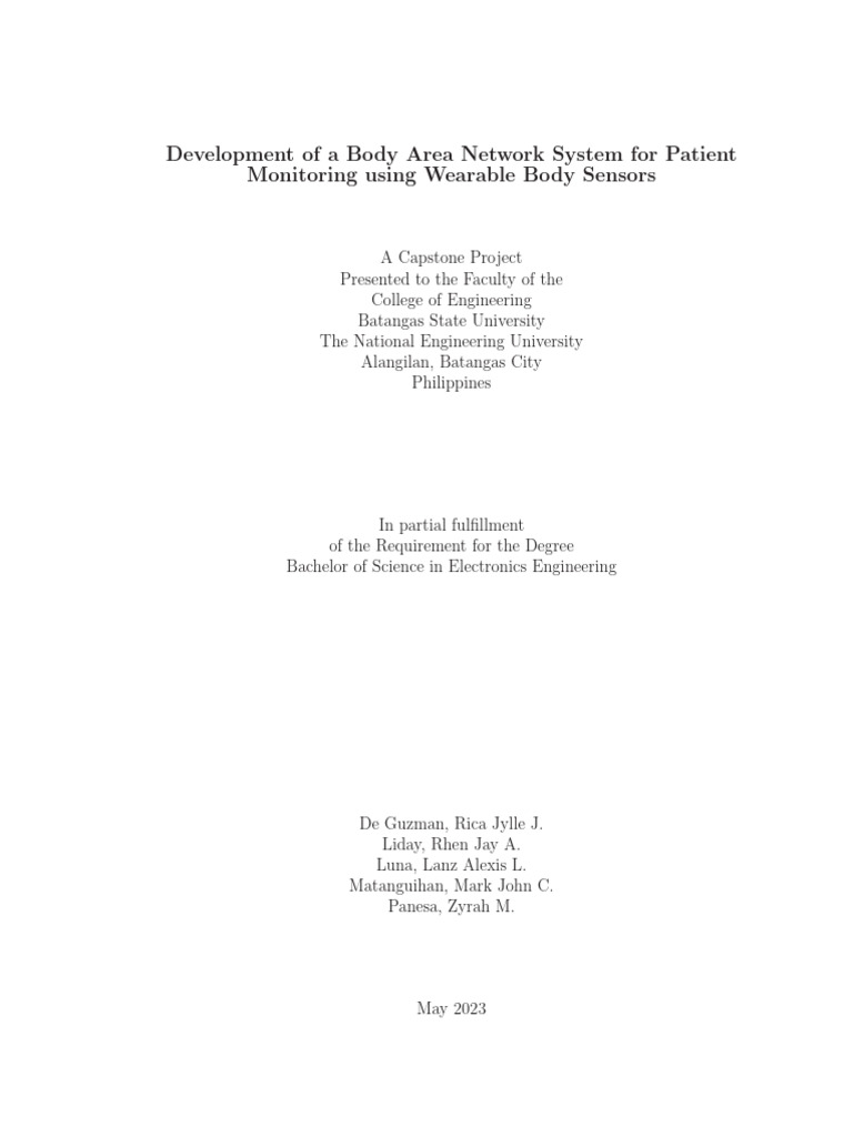 ECE 010 Development of A Body Area Network System Using Wearable Body ...