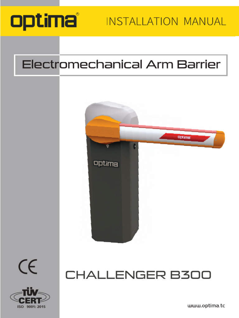 Optima Challenger B 300 Series Electromechanical Arm Barrier User ...