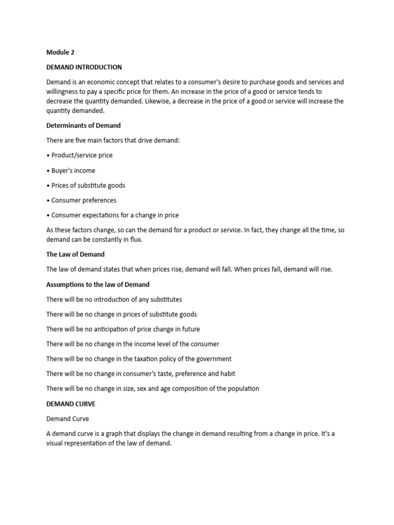 Understanding Demand and Its Determinants | PDF | Demand | Price ...
