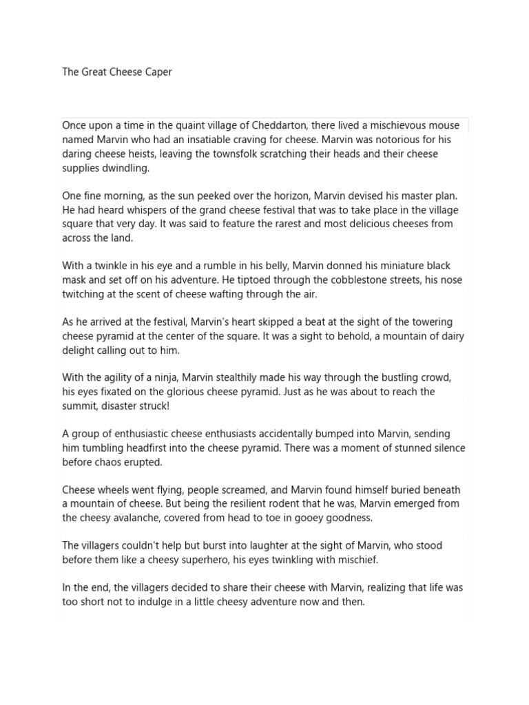 The Great Cheese Caper | PDF