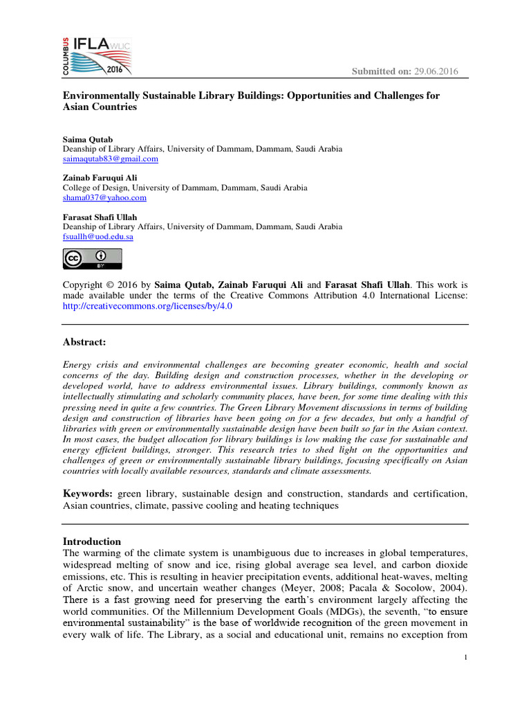 Environmentally Sustainable Library Buil | PDF | Green Building | Solar ...