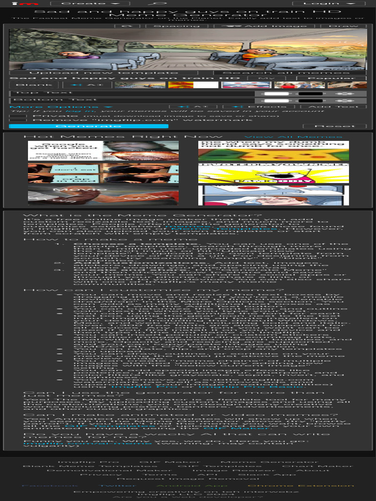 Create Memes with Sad and Happy Train Guys | PDF | Software | Computing