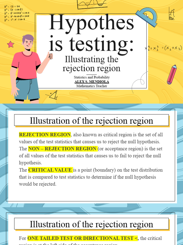 Hypothesis Testing Illustrating The Rejection Region | Download Free ...