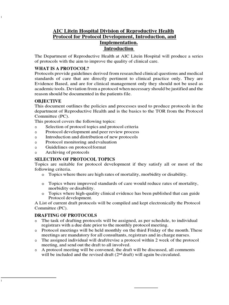 Aic Litein Obsgyn Protocol | PDF | Childbirth | Hypertension