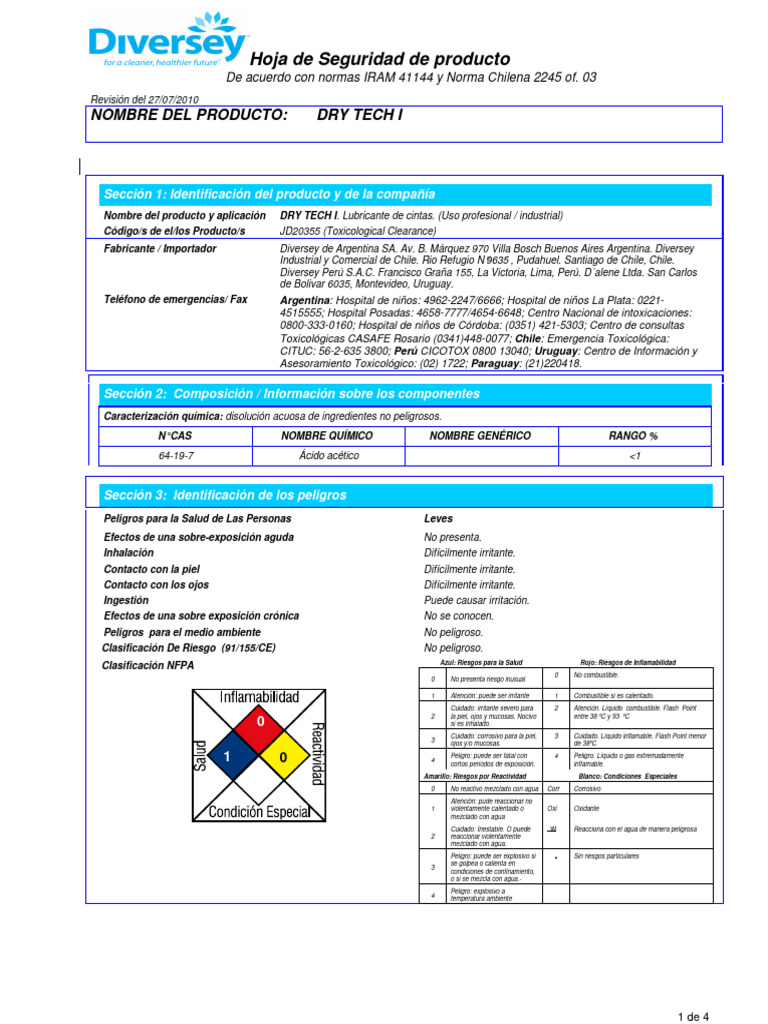 Dry Tech I MSDS | PDF