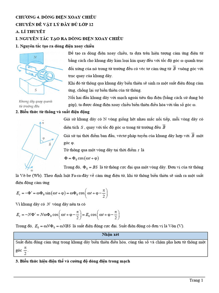 Cac Dang Bai Tap Chuyen de Dong Dien Xoay Chieu | PDF