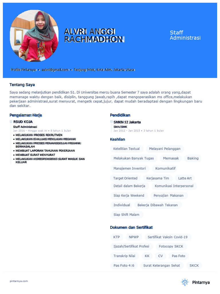 Profil Alvri Anggi Rachmadhon | PDF