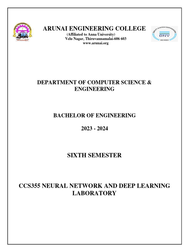 NNDL Lab Record | PDF | Applied Mathematics | Cognition
