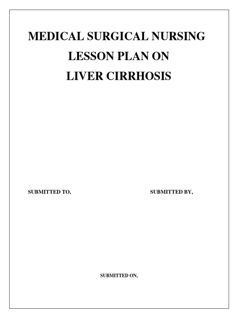 Liver Cirrhosis Lesson Plan 2 | PDF | Cirrhosis | Liver