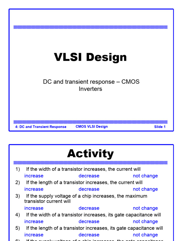 DC Transfer Characteristics | PDF | Cmos | Field Effect Transistor