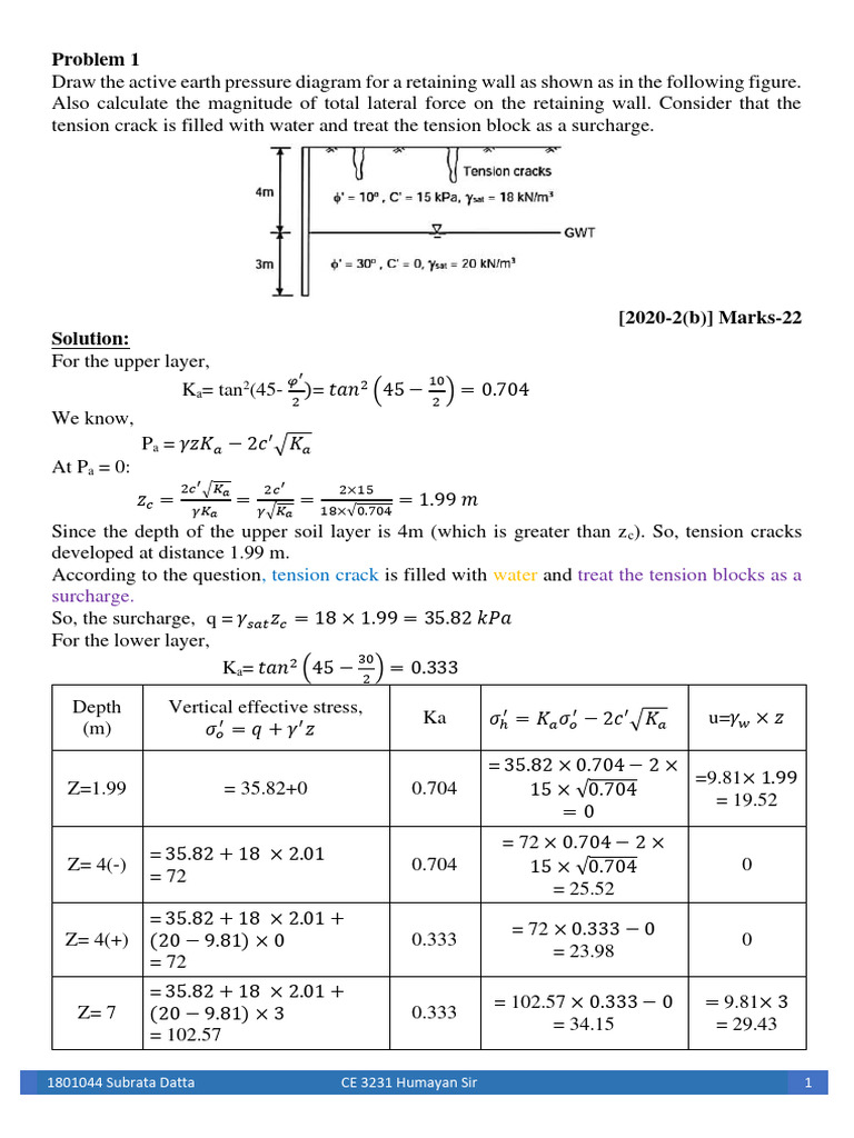 Subroto - Lateral Pressure QB Math Solve | PDF | Applied And Interdisciplinary Physics ...