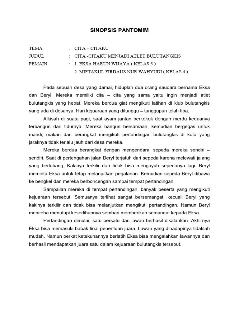 Sinopsis Pantomim | PDF