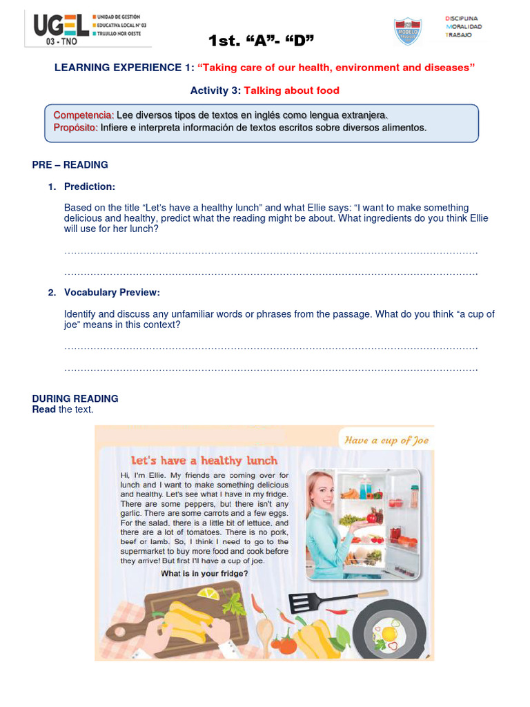 EdA 1 WORKSHEET 3 - 1º Grado | PDF | Cognition | Learning