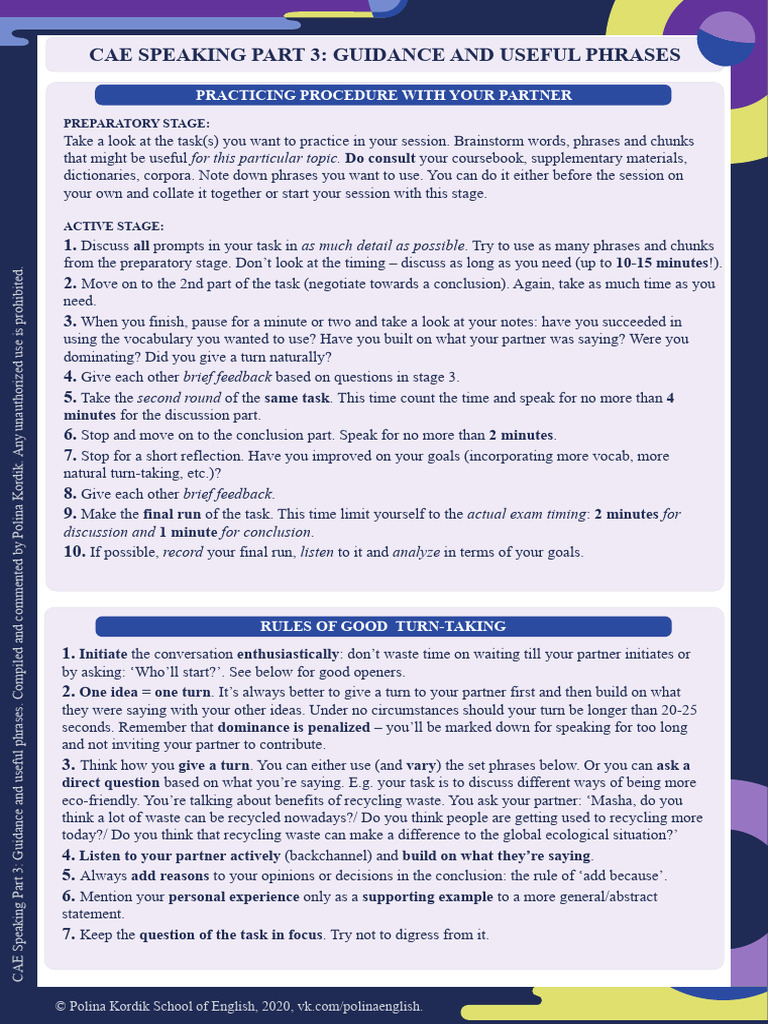 C1 Advanced Speaking Part 3 Collaborative Task Blueprint | PDF ...