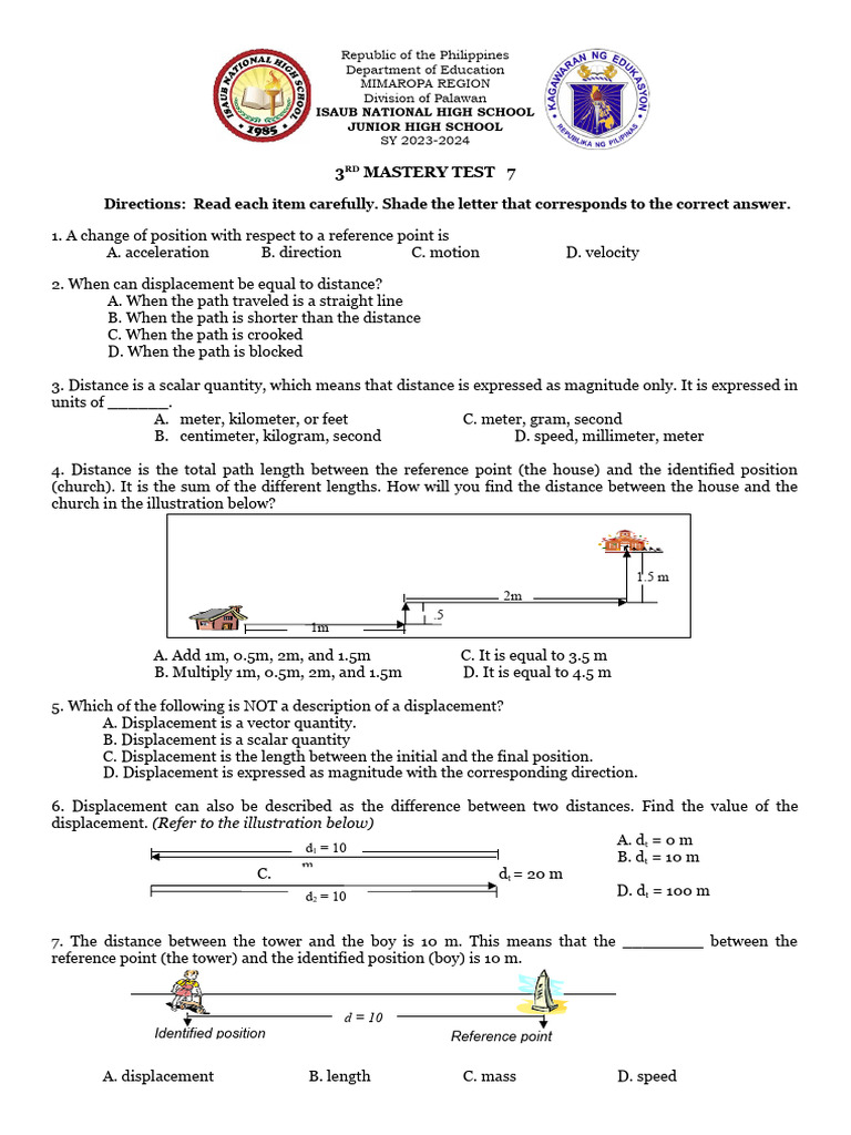 3rd Grading Mastery Test Grade 7 Pdf Waves Electromagnetic Radiation