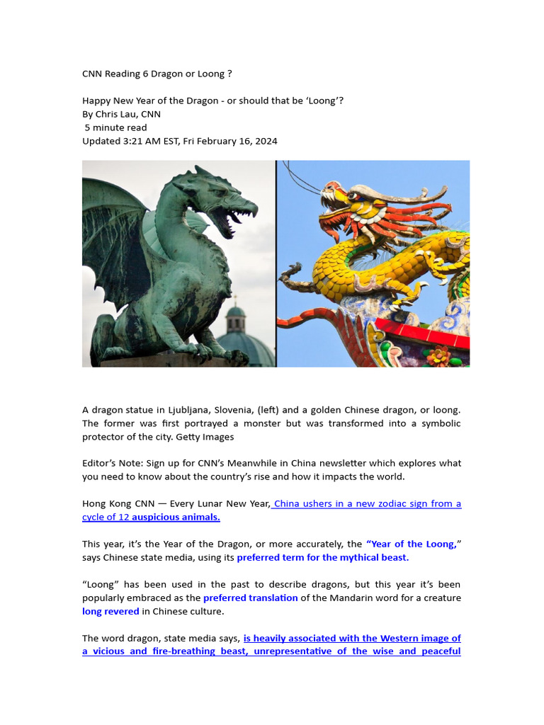 Understanding the Loong vs. Western Dragon | PDF | Dragon | China