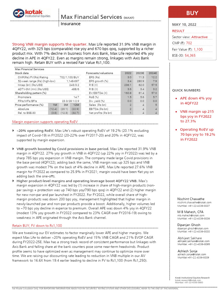 Kotak - MFS Q4FY22 | PDF | Economies | Private Sector