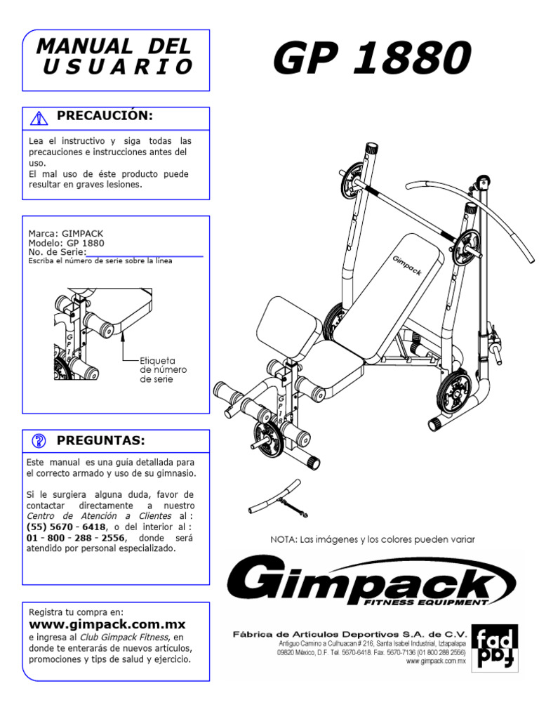 Manual GP 1880 | PDF | Tornillo