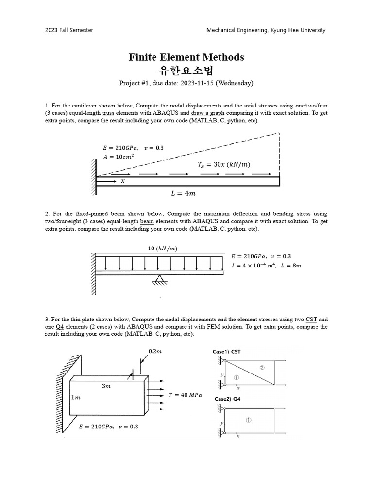 Engineering FEM Project Guide | PDF | Finite Element Method | Beam (Structure)