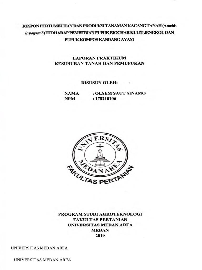 LKP - Olsem Saut Sinamo - Respon Pertumbuhan Dan Produksi Tanaman Kacang Tanah | PDF