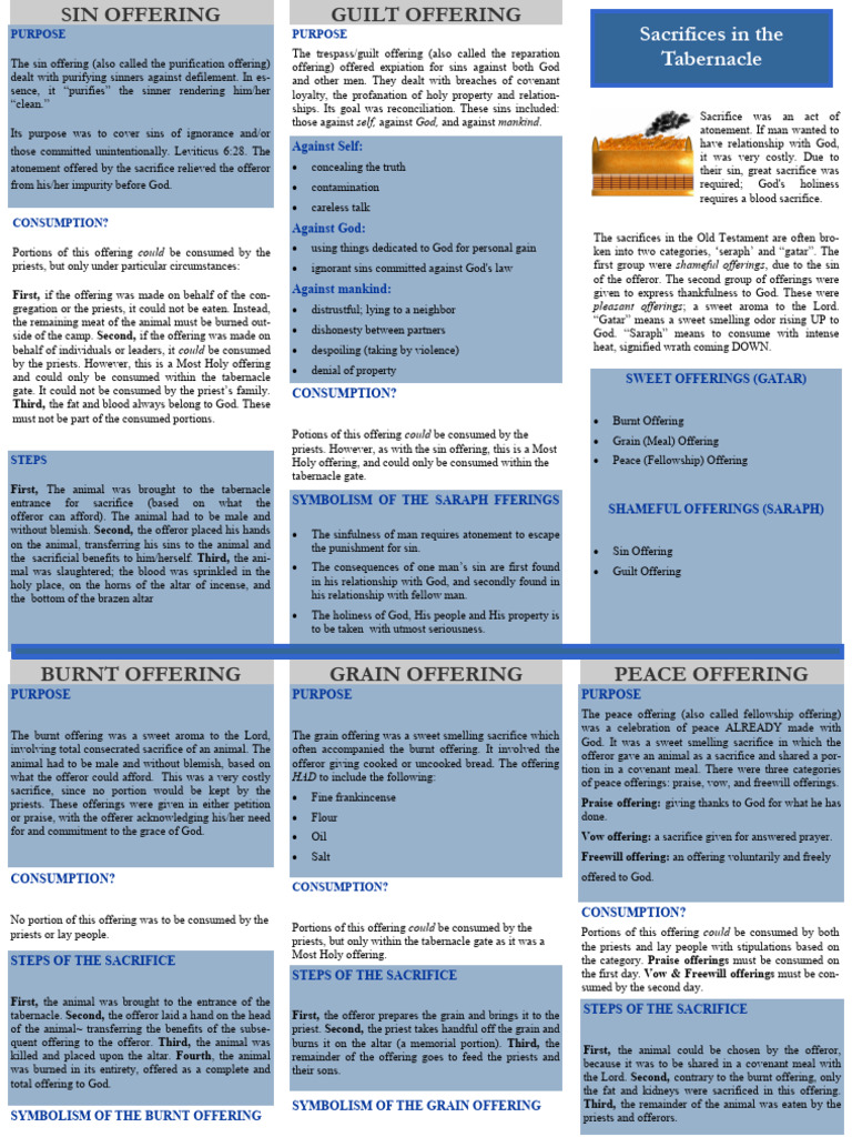 The Sacrifical Offerings | PDF | Sacrifice | Sin