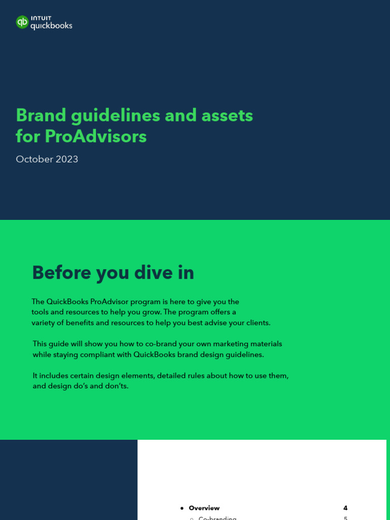 ProAdvisor Branding Guide | PDF | Quick Books | Brand