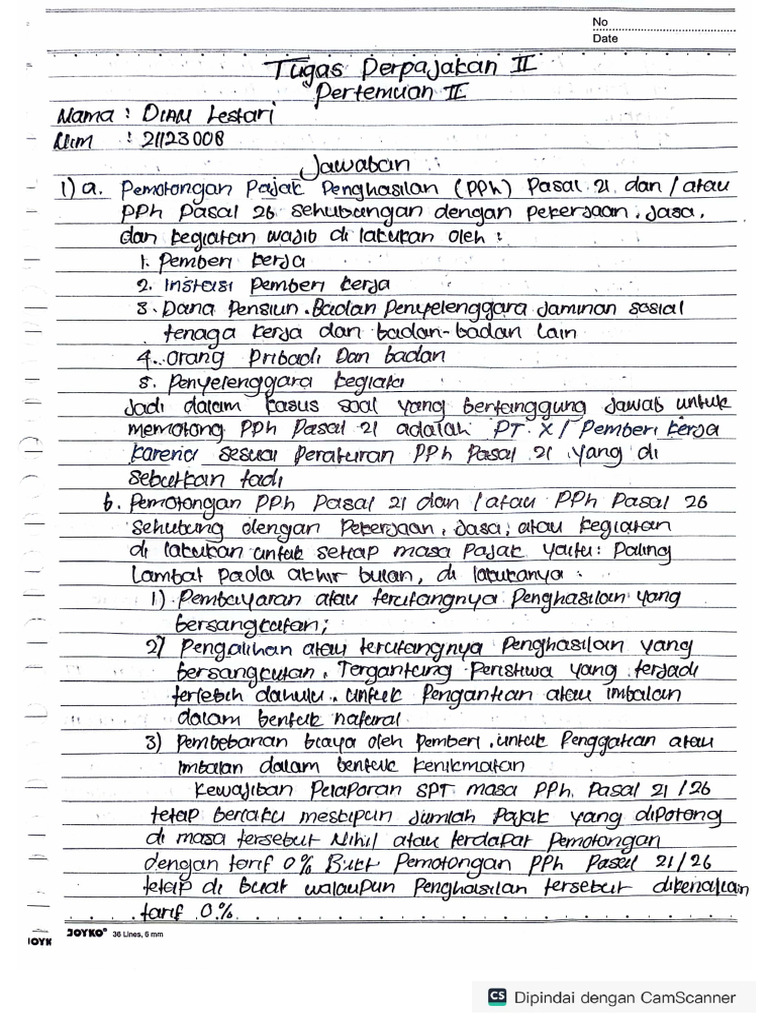 Tugas Mandiri 2 - Mekanisme Dan Tarif PPH 21 - Dian | PDF