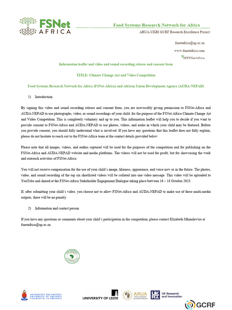 Art Competition Consent Form 2 | PDF