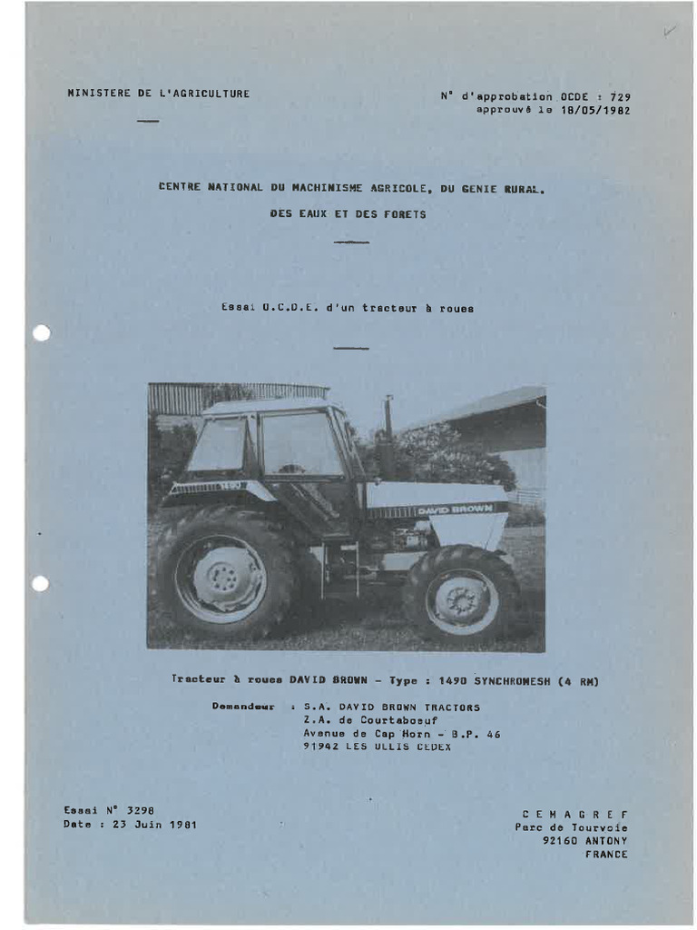 David Brown 1490 4WD Nr729 1982 Franz | PDF