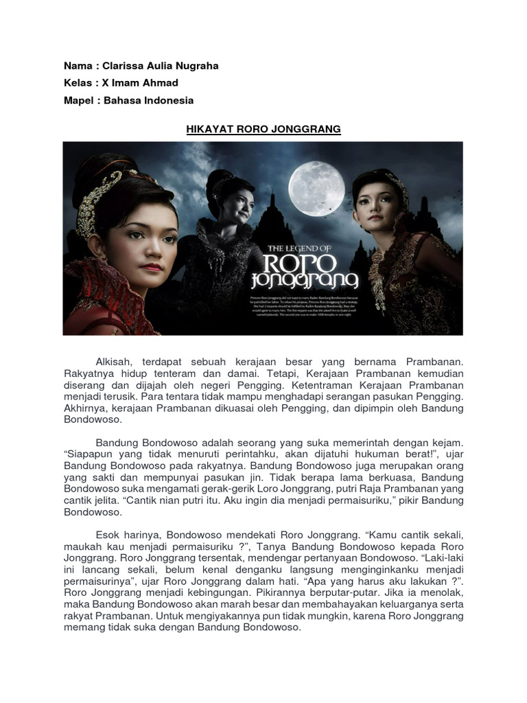 Hikayat Roro Jonggrang: Cinta dan Candi | PDF