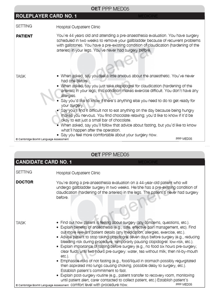 Pre-Anesthesia Evaluation For Gallbladder Surgery With Pre-Existing Leg ...