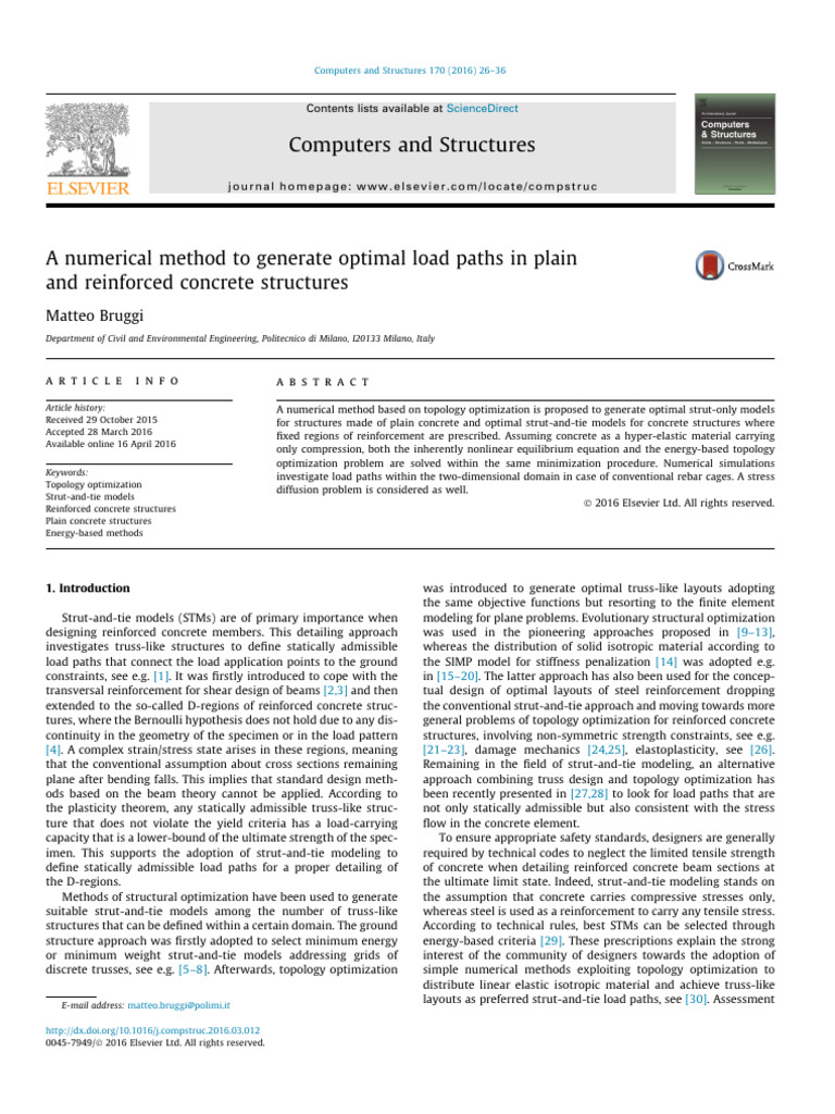Optimal Load Paths in Concrete Structures | PDF | Mathematical ...